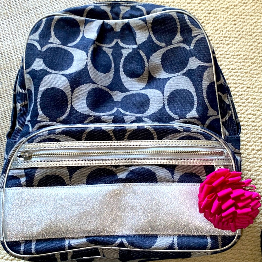 Rare Coach Signature "C" Logo Blue Denim Pattern & Si… - Gem